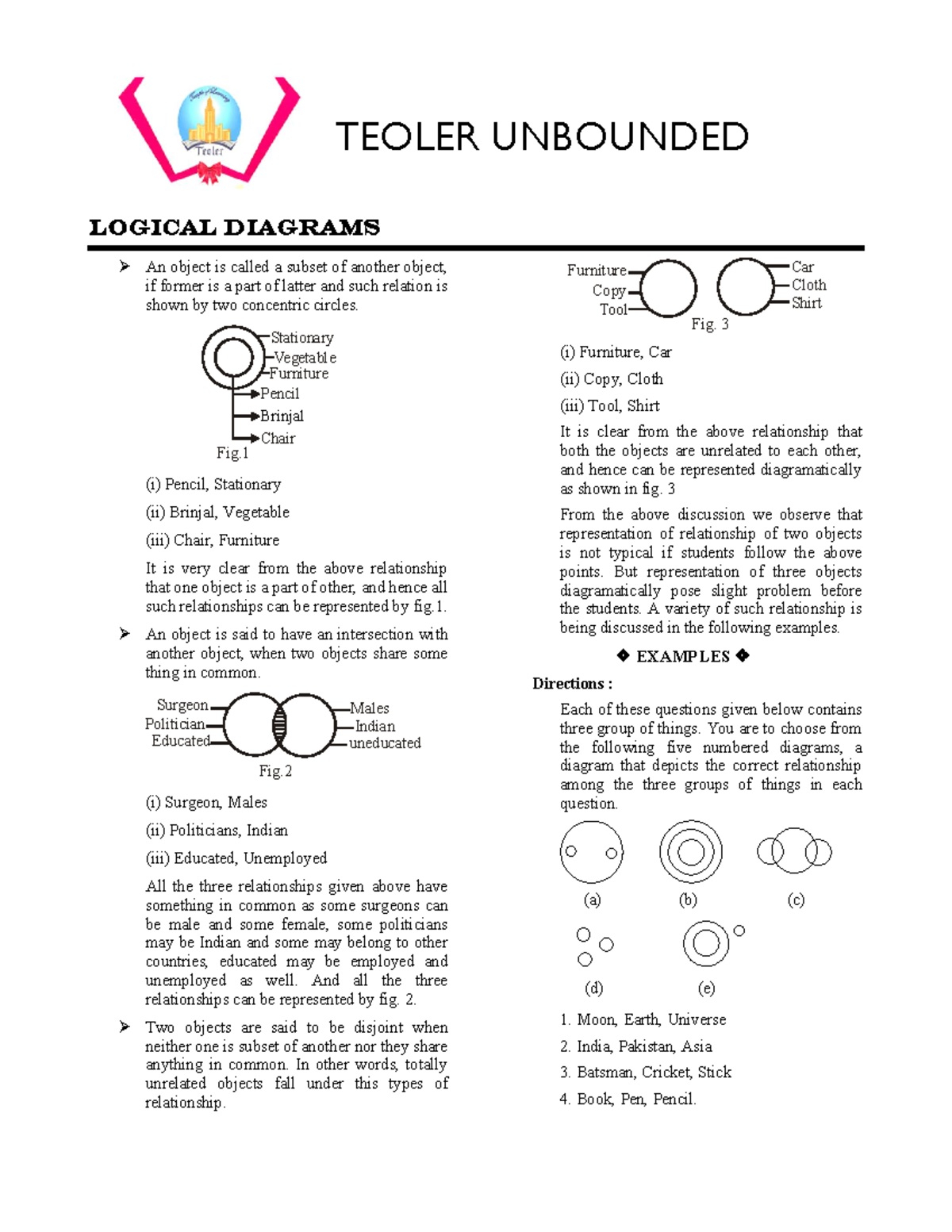 Logical Diagrams: Relationships & Examples - FGDTHK Study Notes - Studocu