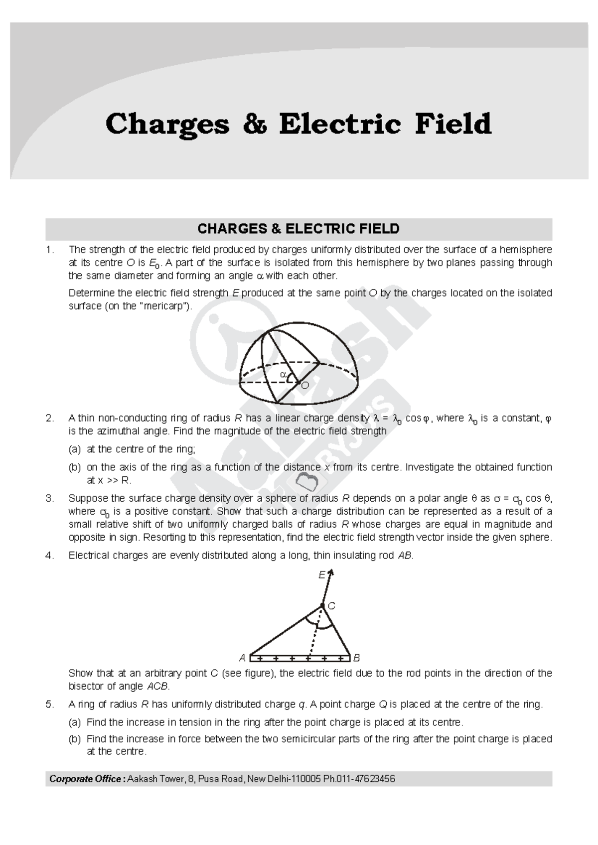XII 1. Charges & Electric Field Practice Assignment - Studocu