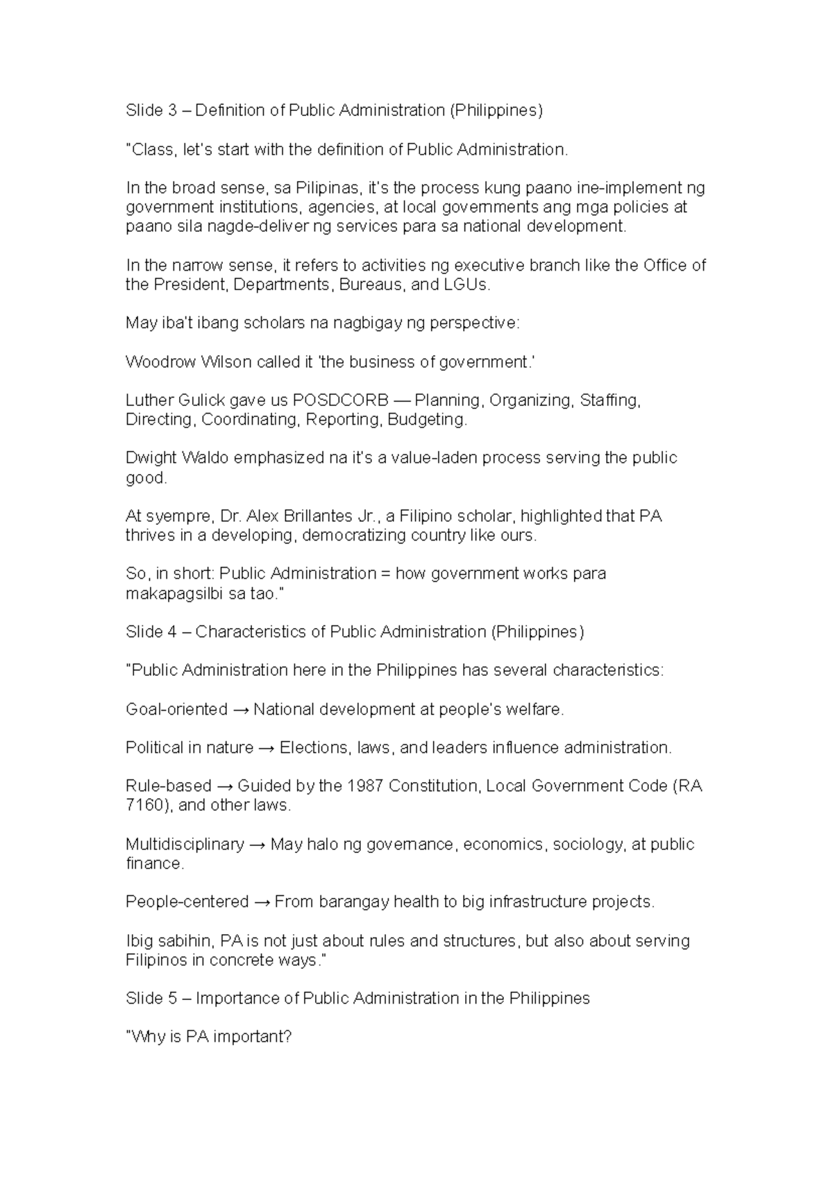 PA 101: Understanding Public Administration in the Philippines - Studocu