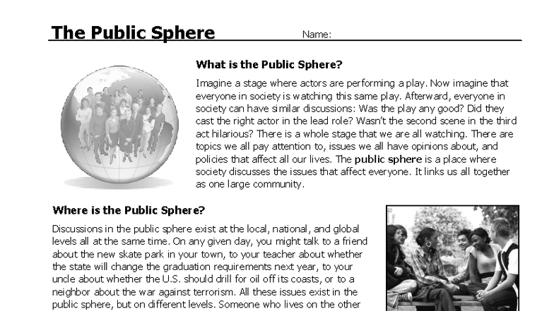Public Sphere Overview: Understanding Its Role and Impact - Studocu