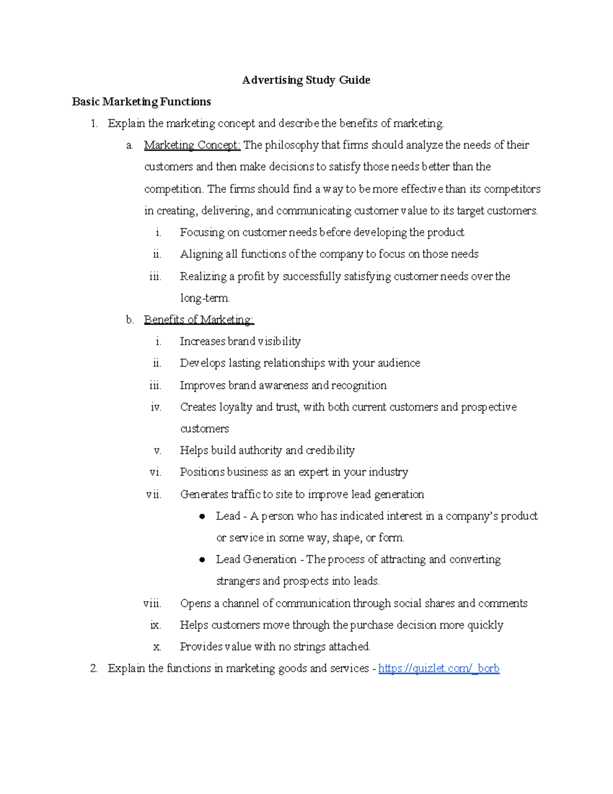 Advertising-Study-Guide - Advertising Study Guide Basic Marketing ...