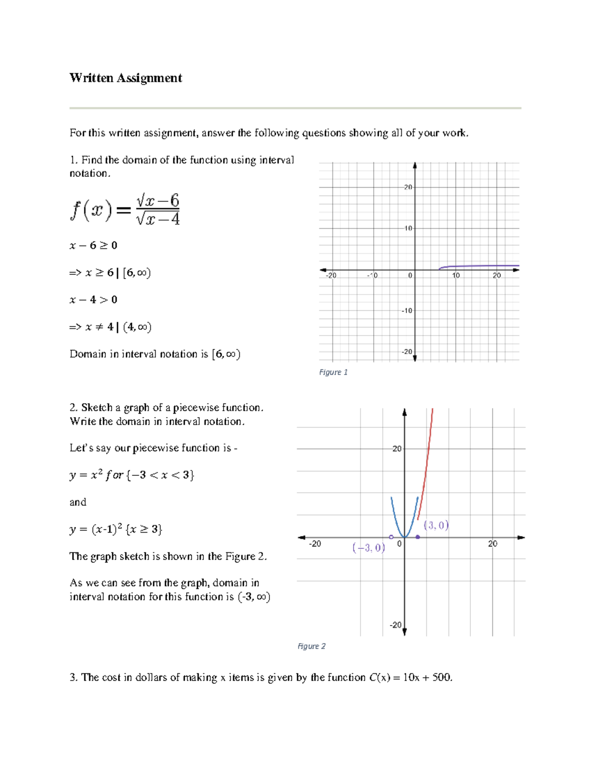 Math1201 Written Assignment Unit 1 Written Assignment For This 0058