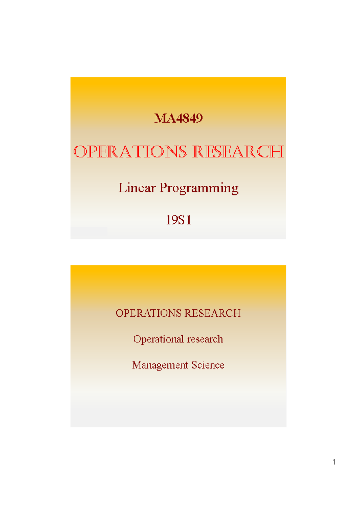 MA4849 2019 Linear Programming Notes - MA OPERATIONS RESEARCH Linear ...