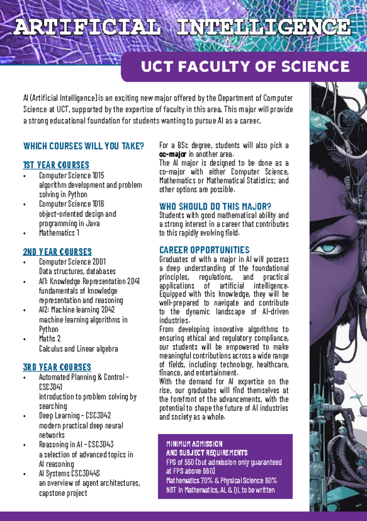 UCT Faculty of Science: AI Major Overview and Course Guide - Studocu