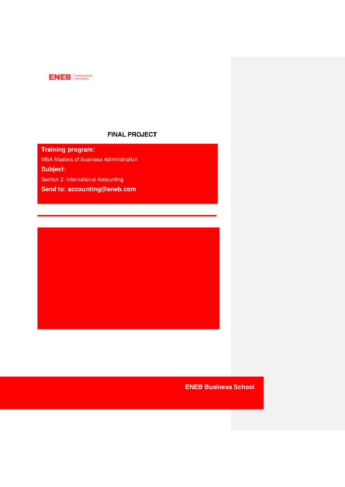 21052021 MBA International Accounting Final Project Guidelines - Studocu