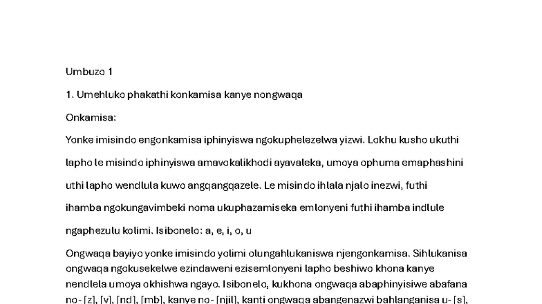 Isi Zulu Assignment 1: Umehluko Phakathi Kwonkamisa Kanye Nongwaqa ...