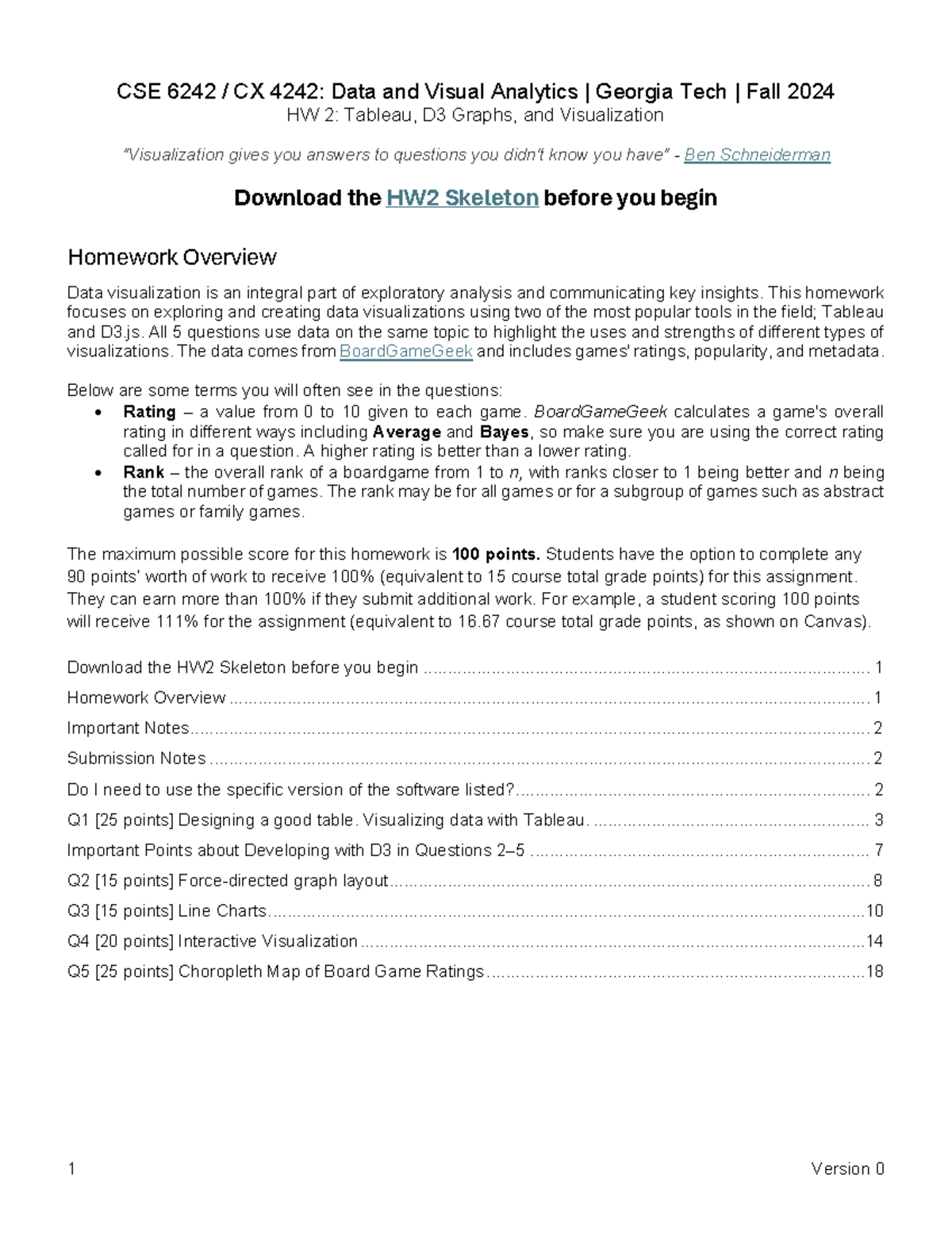 CSE 6242 / CX 4242 HW2: Data Visualization with Tableau & D3 - Studocu