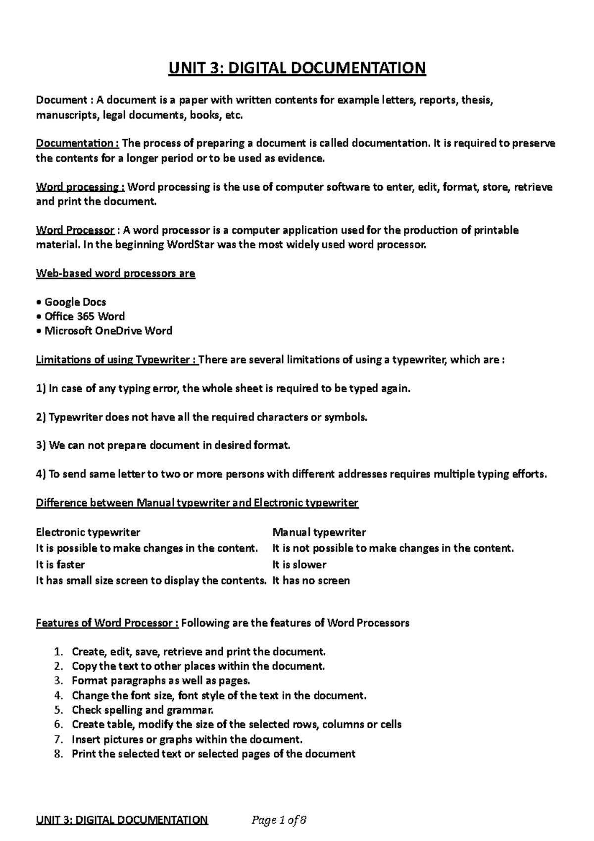 UNIT 3 Digital Documentation Question Bank - Class 9 - Studocu