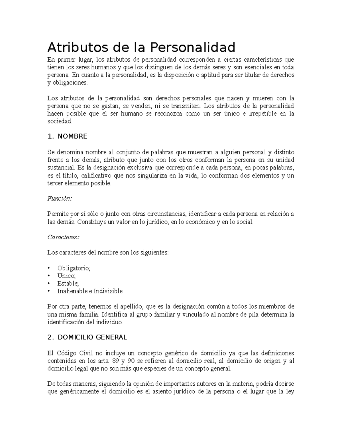 Atributos de la Personalidad - En cuanto a la personalidad, es la ...