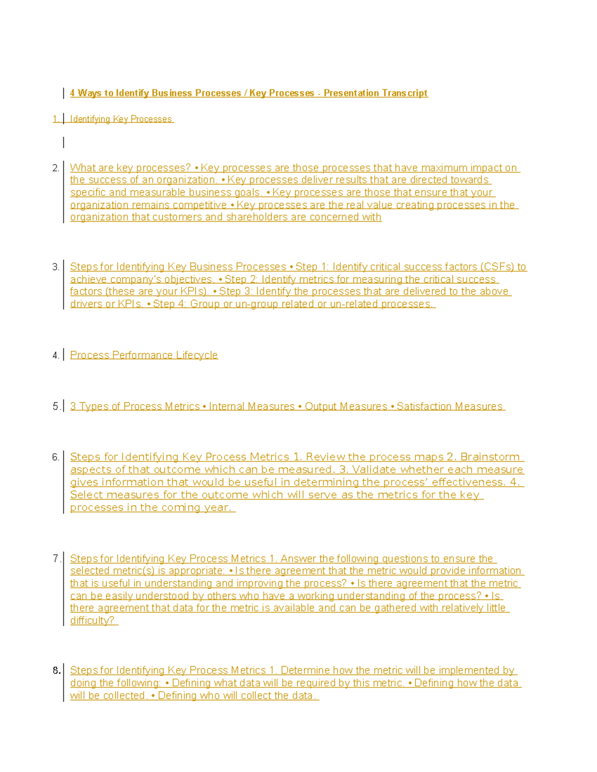 Identifying Key Business Processes: A Comprehensive Guide - Studocu