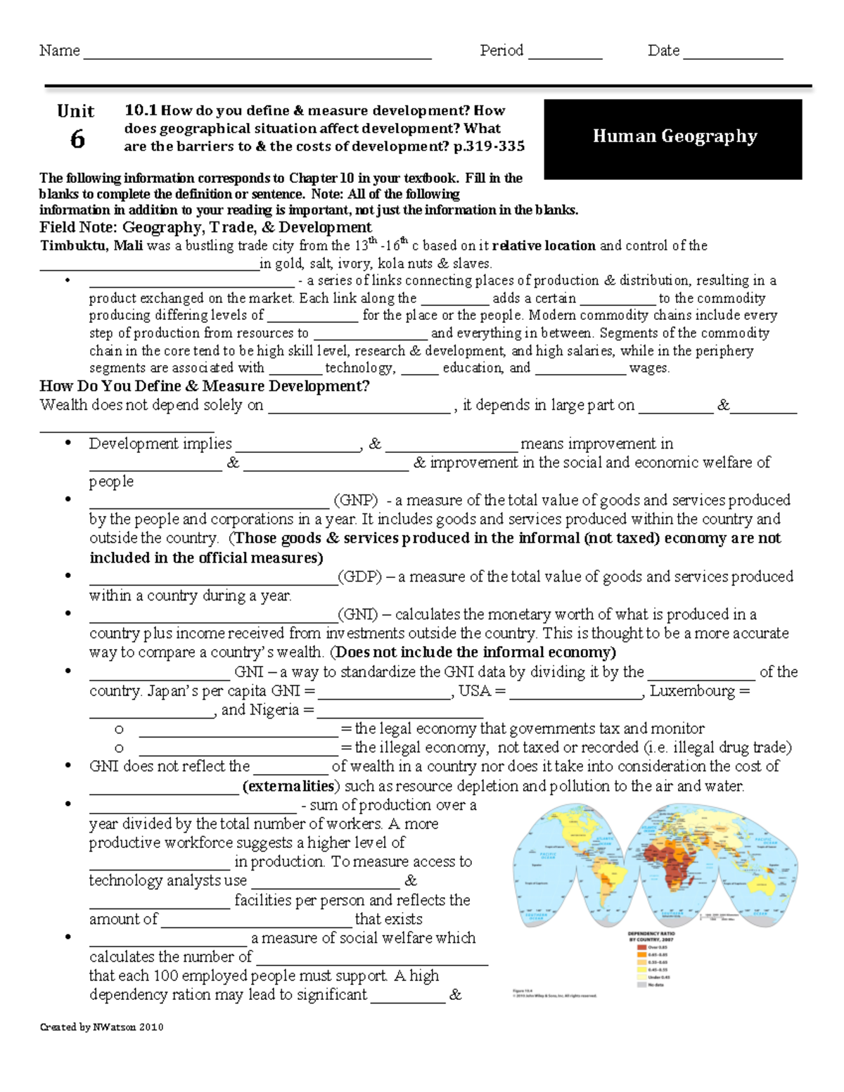 Chapter 10 Outline Part 1 - Created by NWatson 2010 Name - Studocu