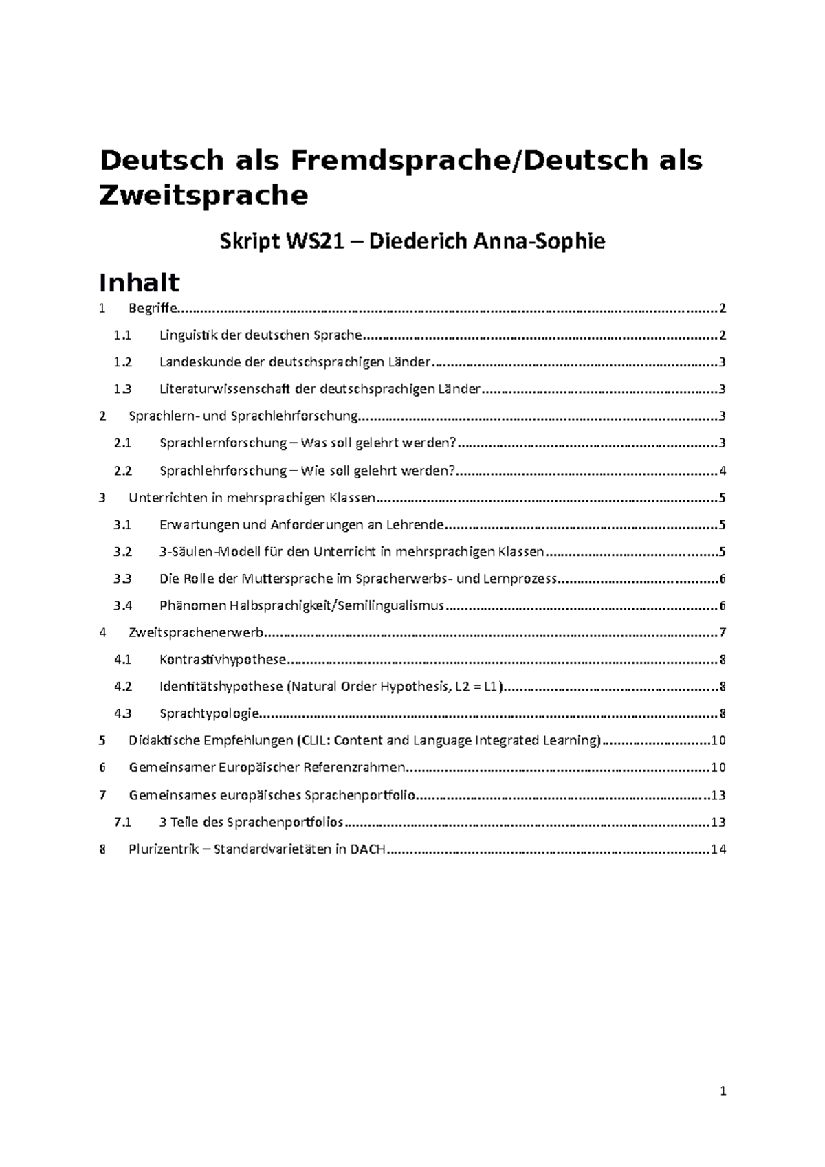 Skript - Didaktik Daf/Daz - Deutsch als Fremdsprache/Deutsch als ...