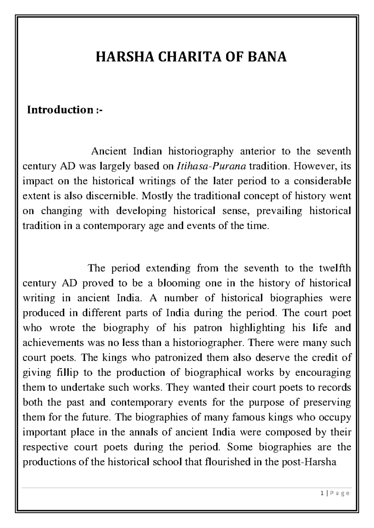 BANA 101: Harsha Charita Assignment on Banabhatta's Work and Impact ...