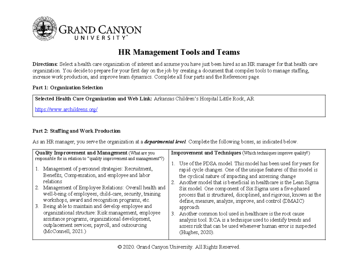 HR Management Tools & Strategies for Healthcare Organizations (HRM 101 ...