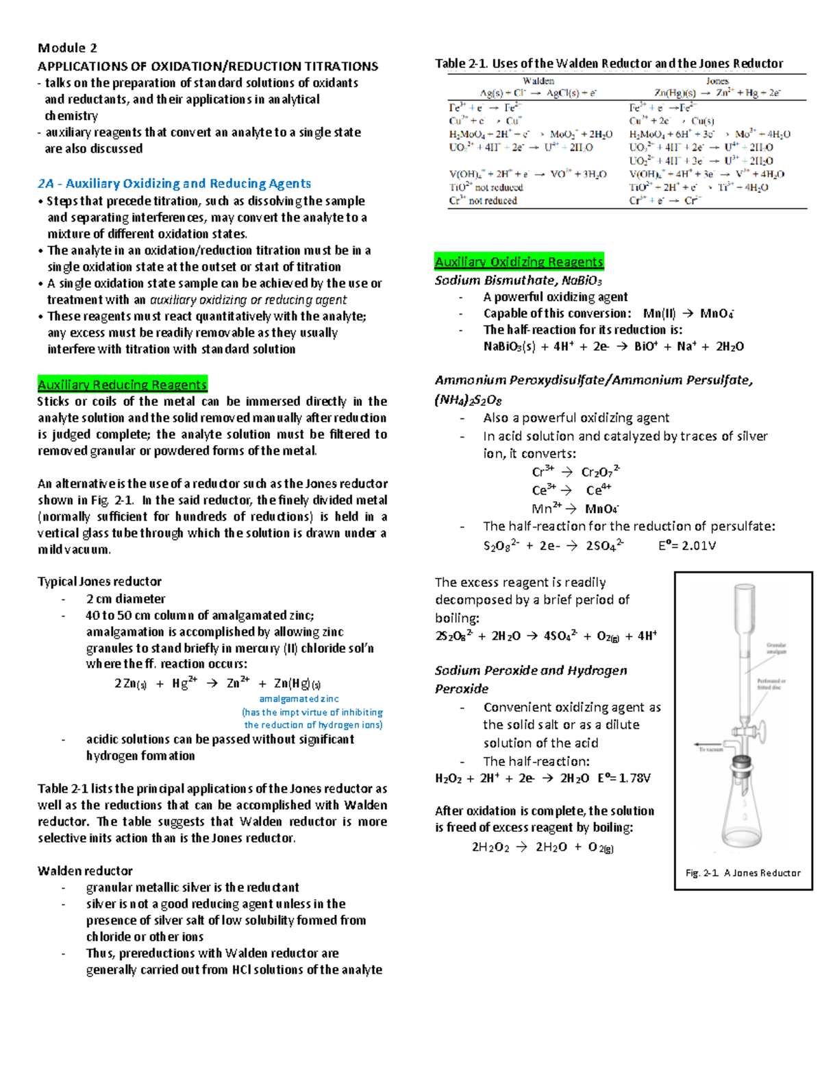 Chem 223 Module 2 - Applications of Oxidation/Reduction Titrations ...