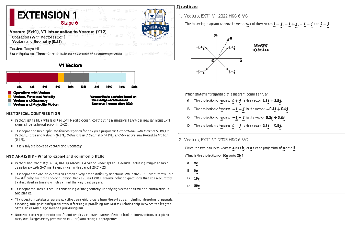 Vectors Quiz - vdnmf g.d - Vectors (Ext1), V1 Introduction to Vectors ...