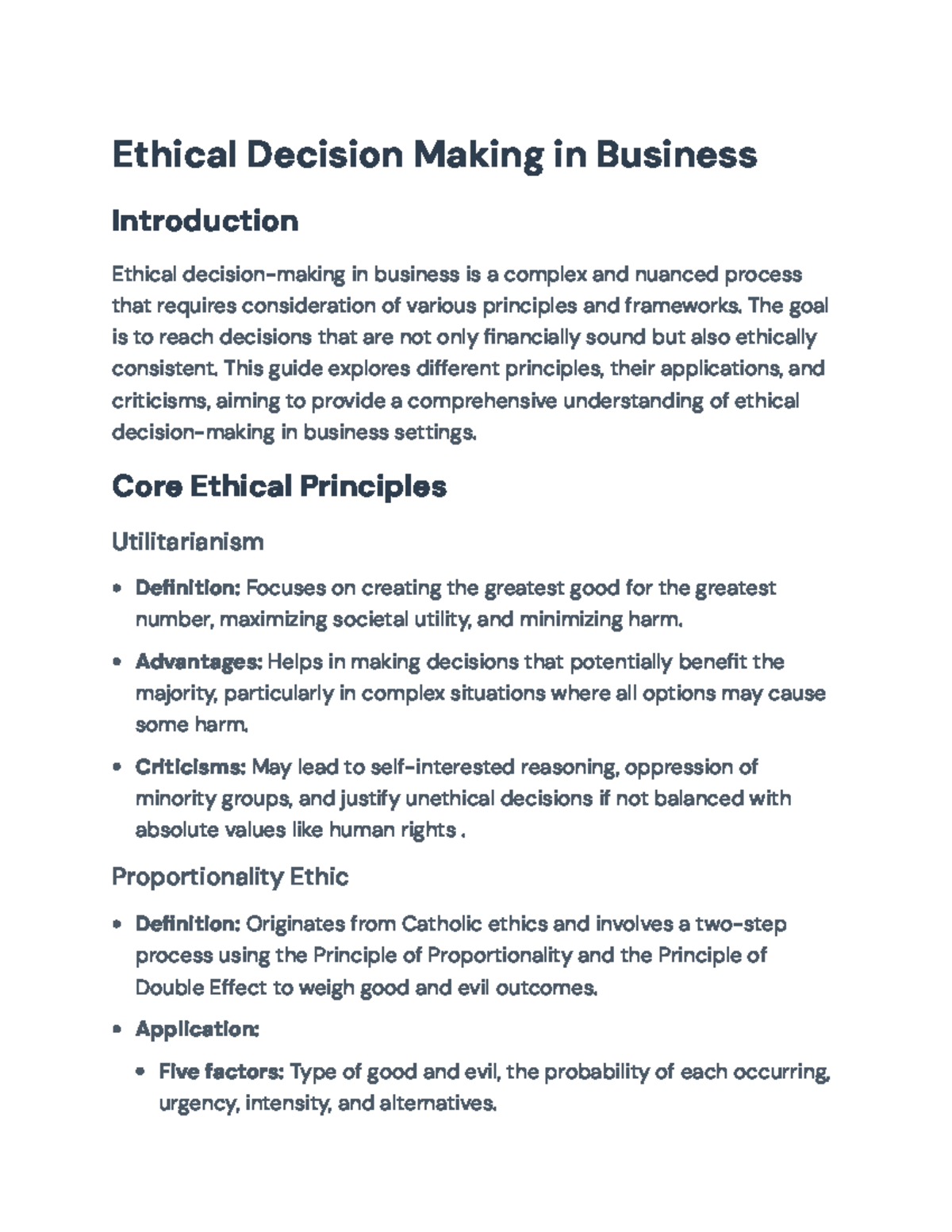 Ethical Decision-Making in Business: Principles and Case Studies ...