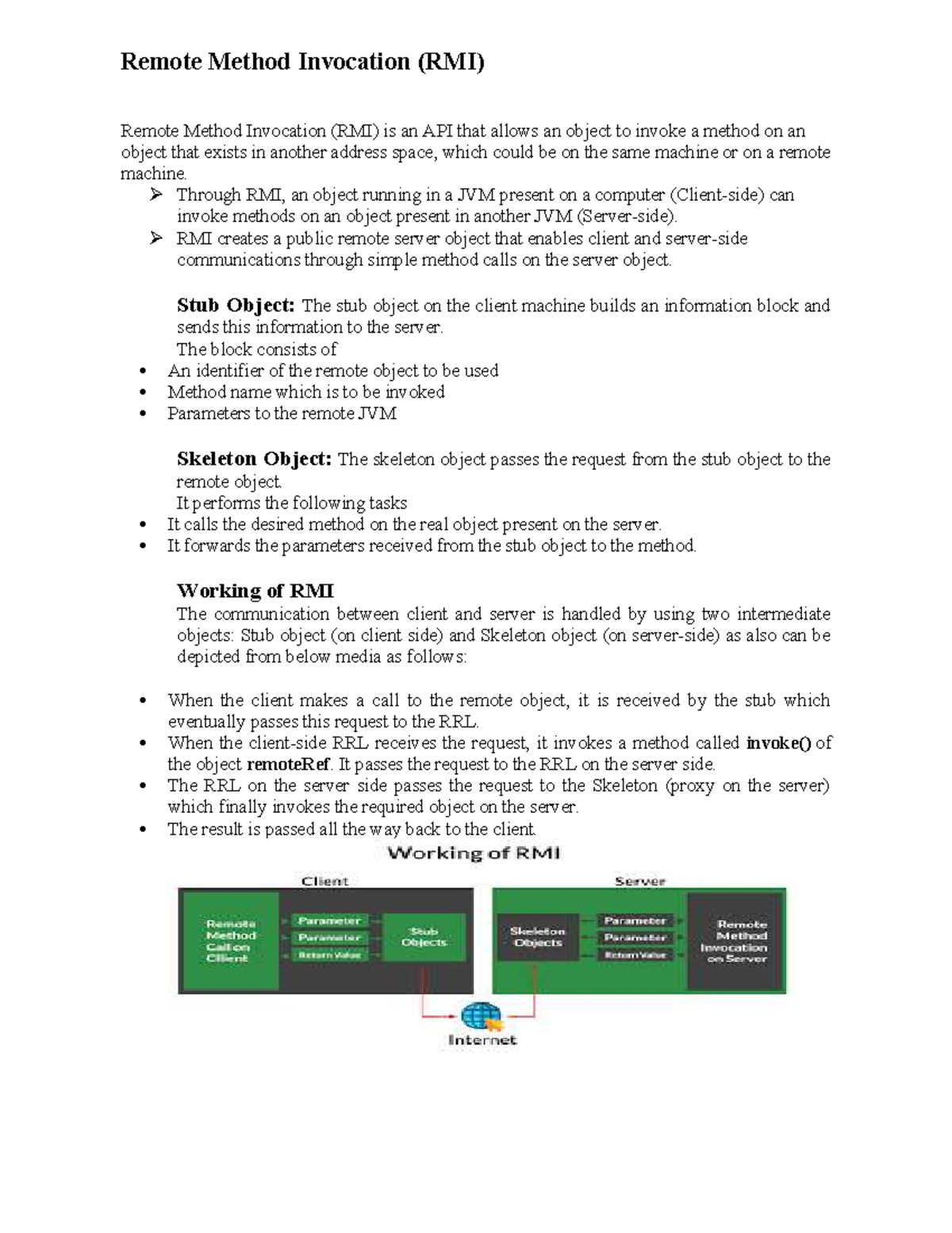 Unit 3 WP: Understanding Remote Method Invocation (RMI) - Studocu