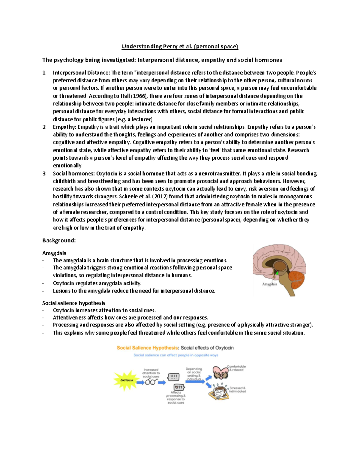 Perry et al. (9990) Study: Oxytocin's Impact on Personal Space and ...