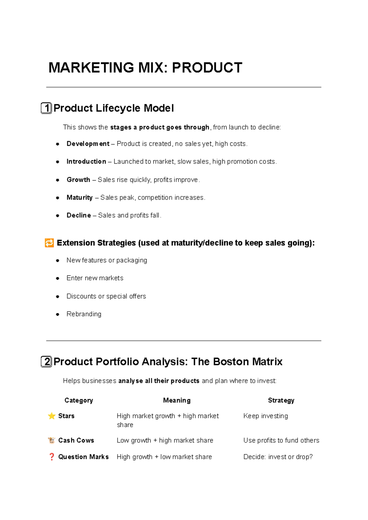 7PS - Business AS Level Marketing Mix Analysis and Strategies - Studocu