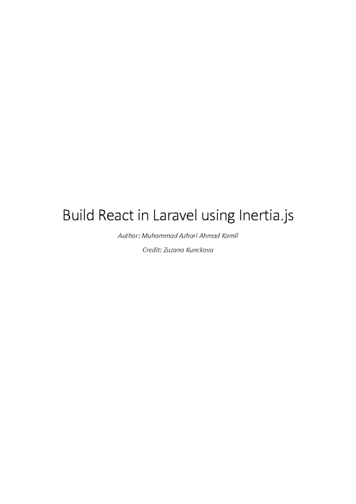 React.js in Laravel with Inertia.js: A Comprehensive Guide - Studocu