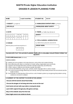 Sants Lesson Planning Template FP 2020 - NAME: STUDENT NO. 1. SUBJECT e ...
