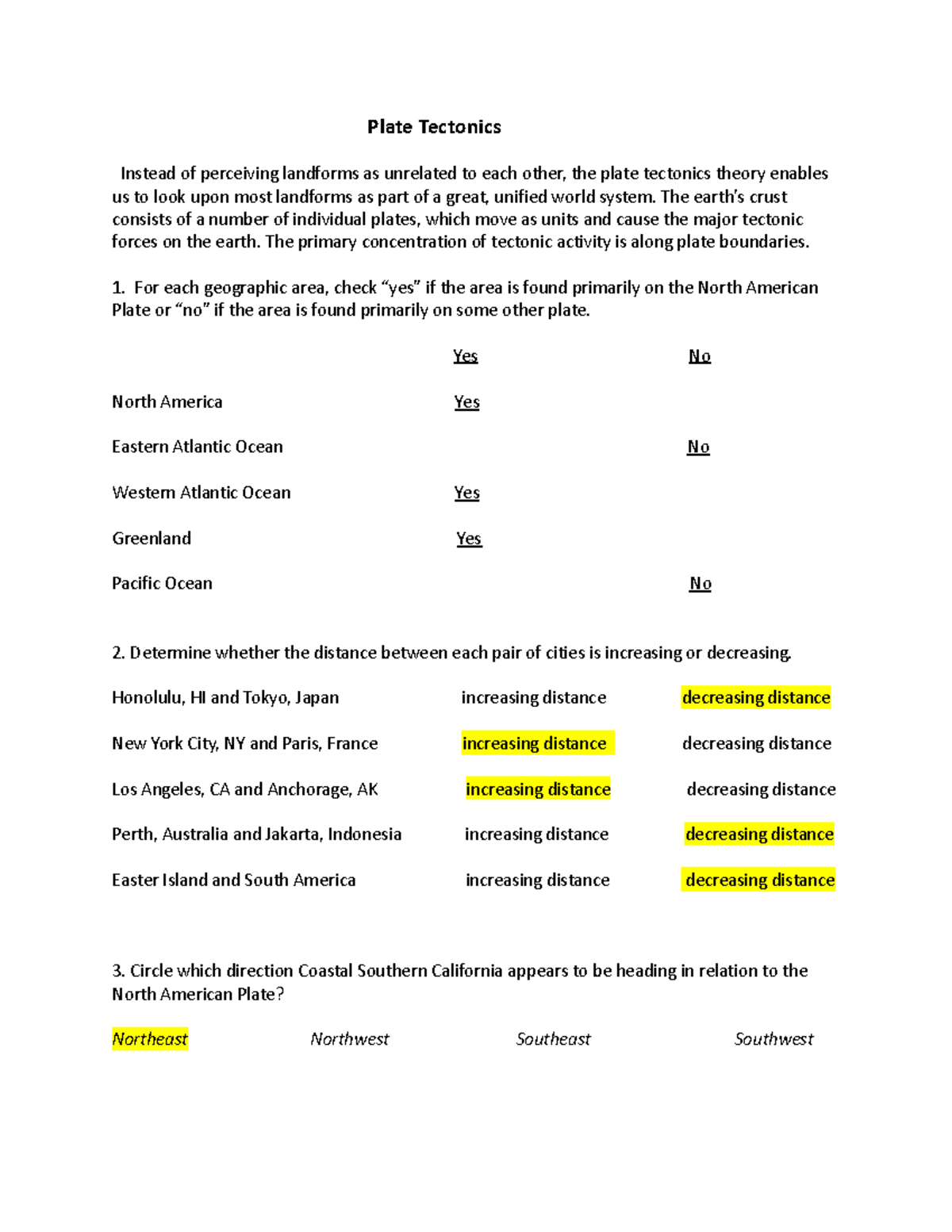 Plate Tectonics Lab 2: Understanding Plate Movements & Boundaries - Studocu