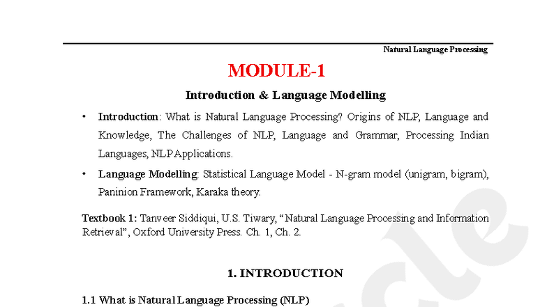 BAD613B Natural Language Processing: Introduction & Language Modelling ...