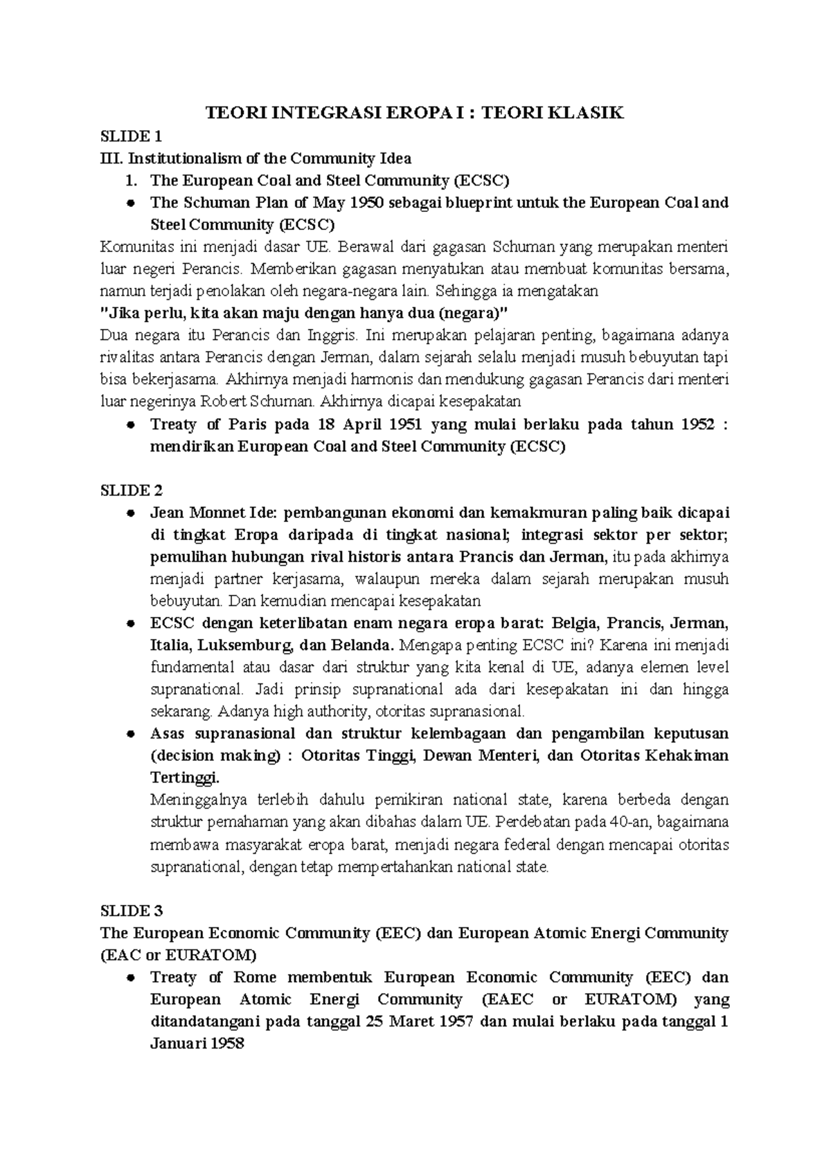 Teori Integrasi Eropa I & II: Memahami Proses dan Pendekatan Klasik ...