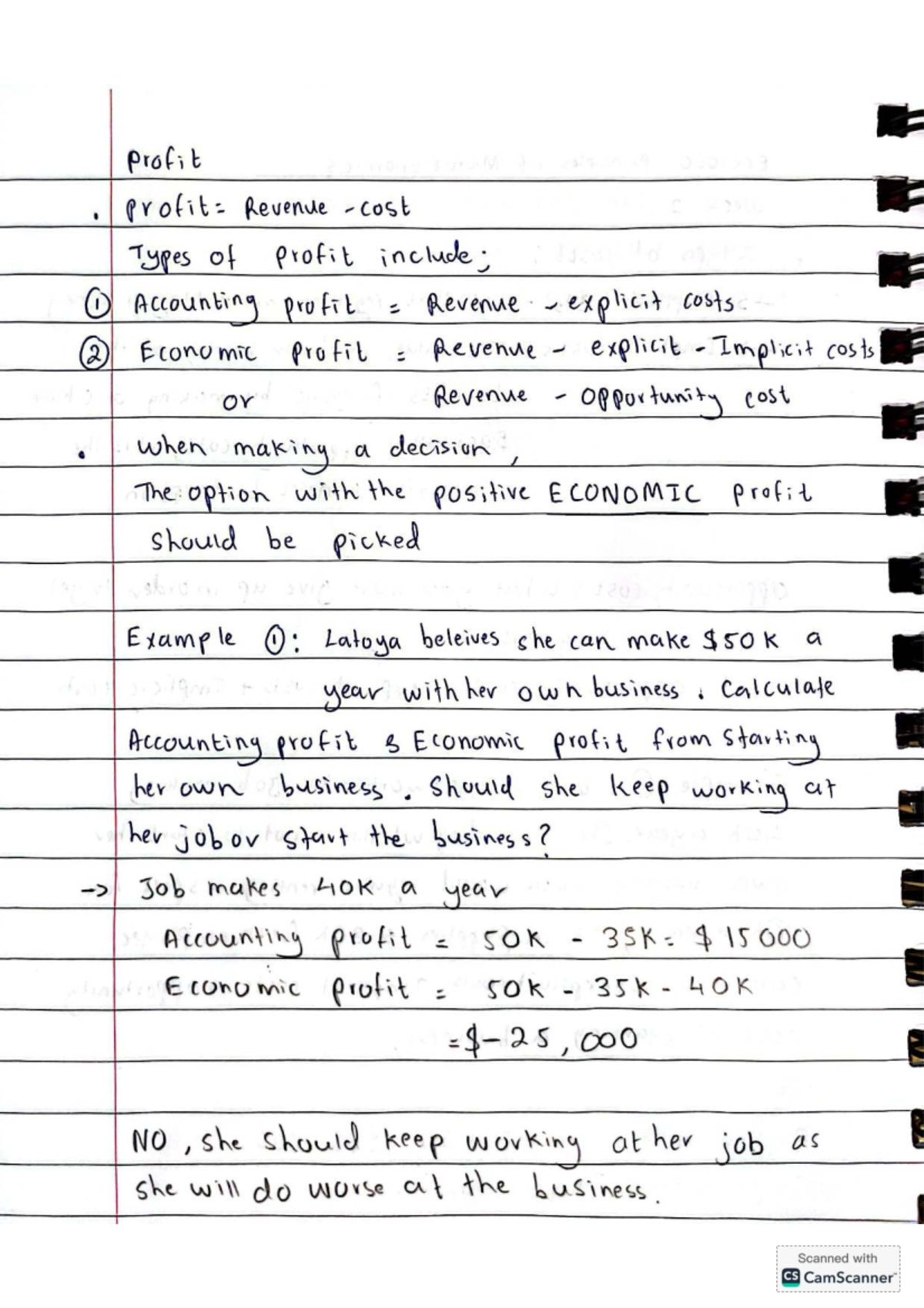 Profit and Practice Questions: Accounting vs. Economic Profit - Studocu