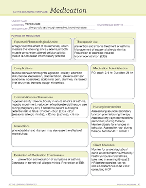 Losartan - ATI medication template - ACTIVE LEARNING TEMPLATES ...