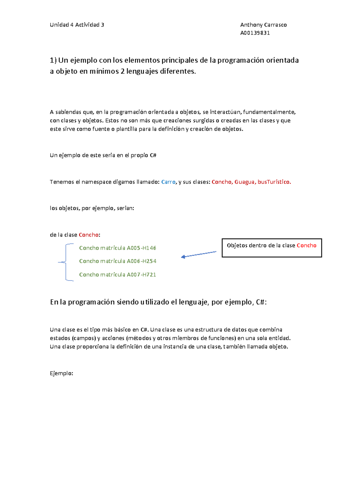 Unidad 4 Actividad 3 - A 1) Un ejemplo con los elementos principales de ...