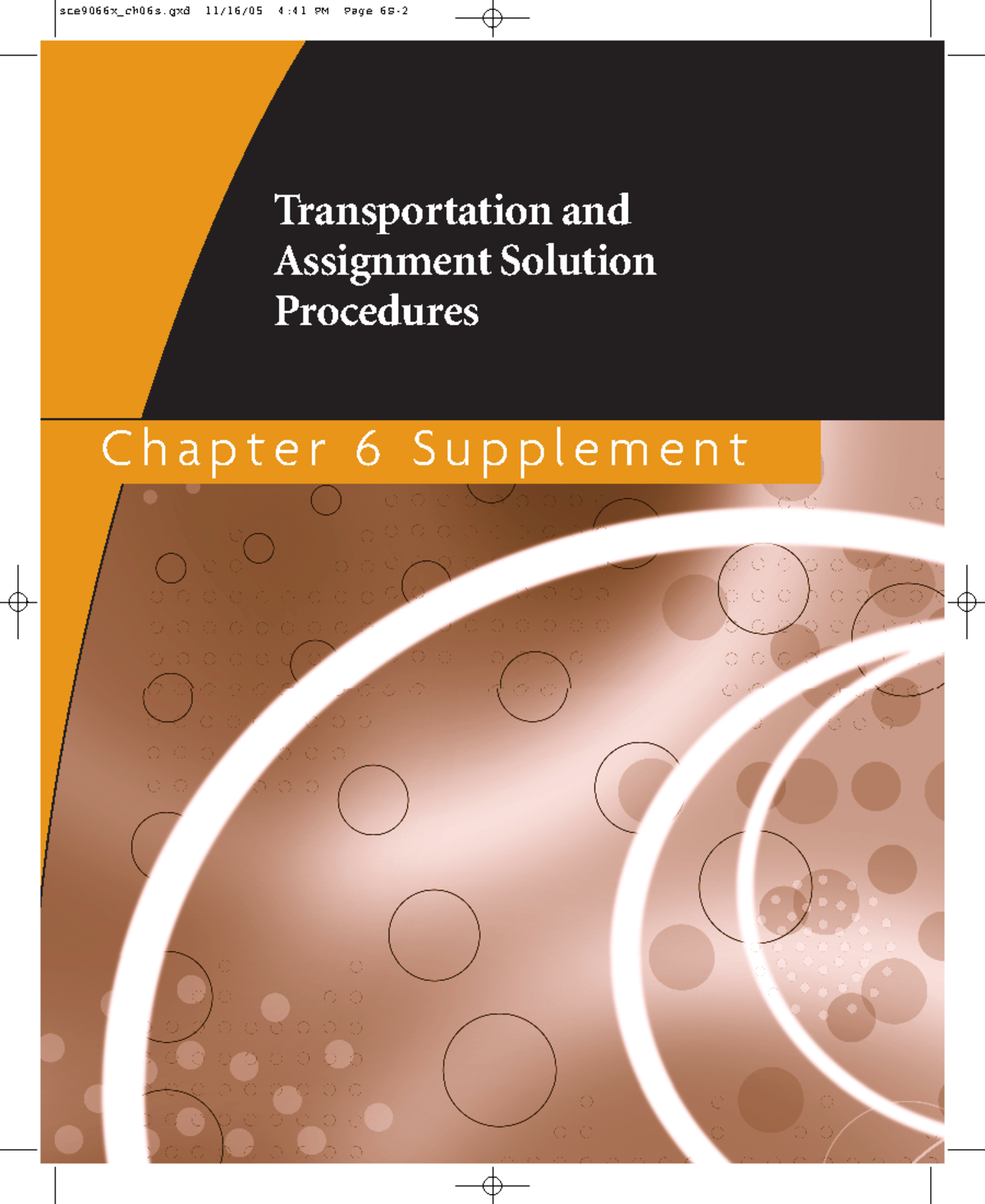 Chapter 6S Supplement: Transportation & Assignment Methods in ME - Studocu