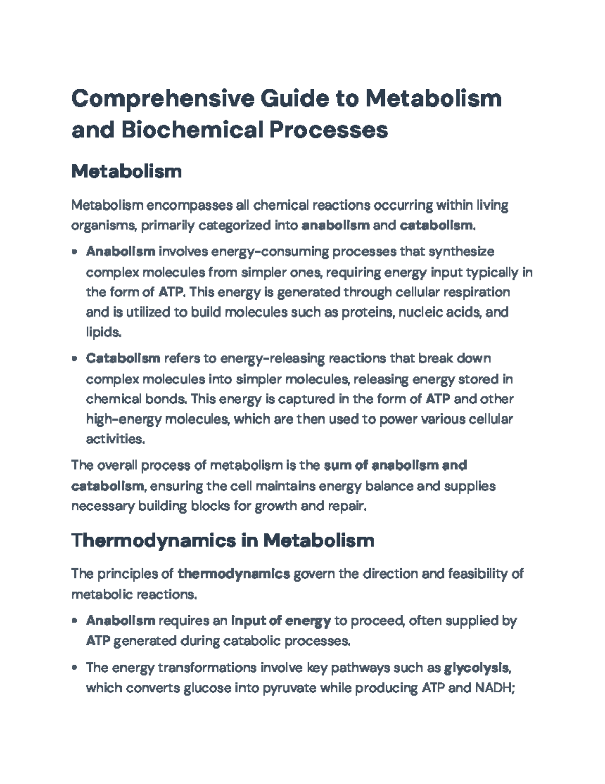 Comprehensive Guide to Metabolism and Biochemical Pathways【4:0†output ...