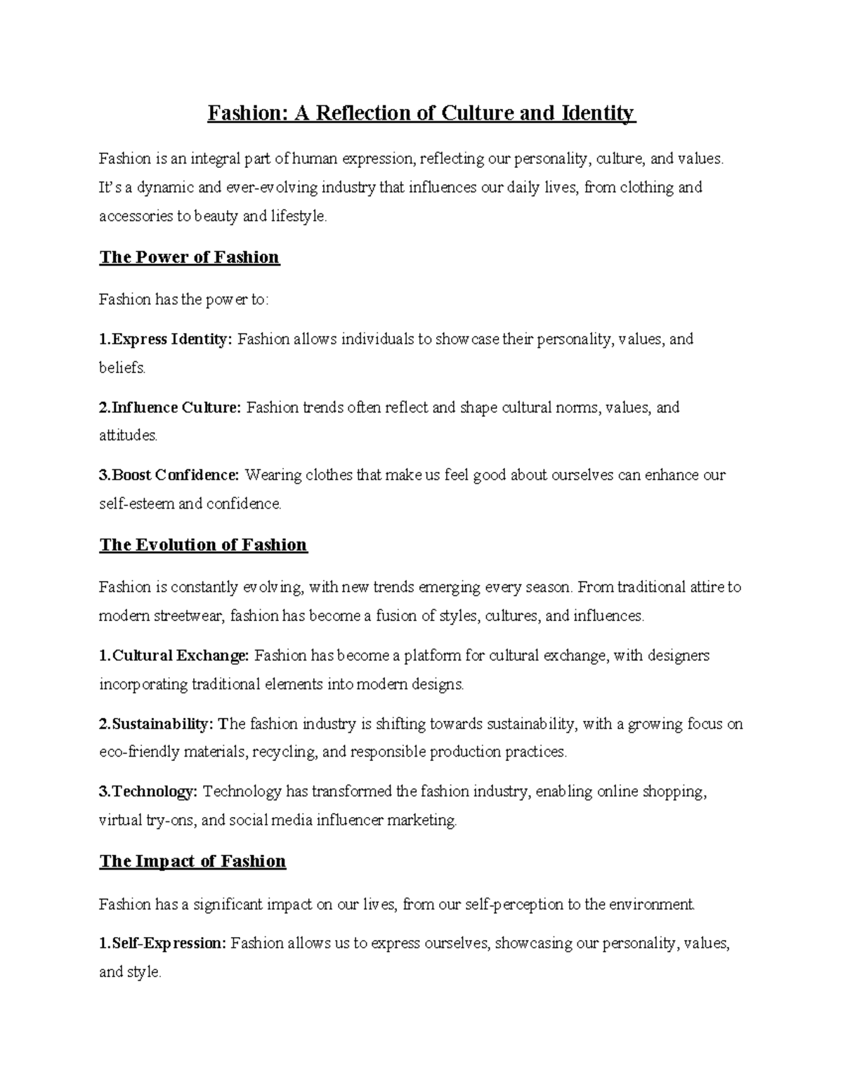 Fashion and Identity: Cultural Reflections and Impacts - Exam Notes ...