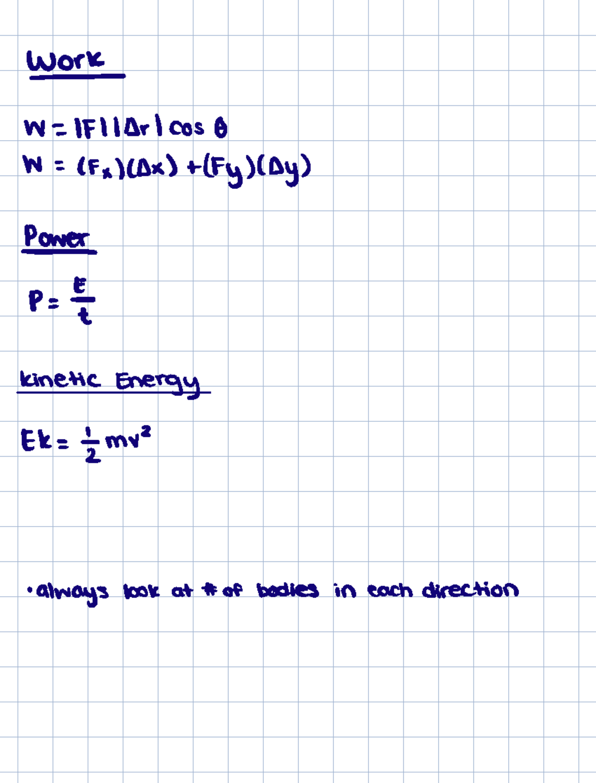 SG 4&5 Work, Energy, and Power Formulas Explained - Studocu