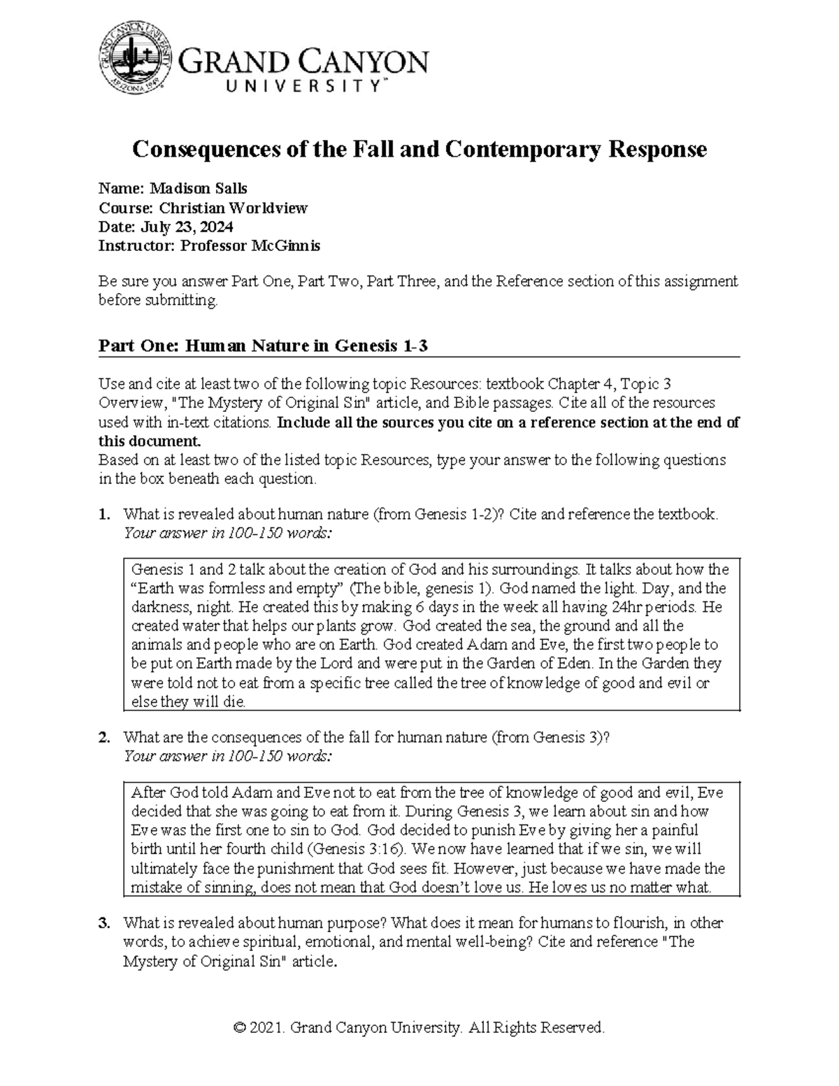 CWV-101-301-RS-T3 Consequences of the Fall in a Contemporary Context ...