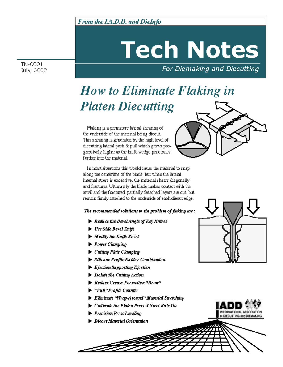 Tech Notes: How to Eliminate Flaking in Platen Diecutting (IADD) - Studocu