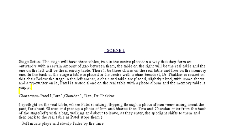 Tara Script Group D - Scene Breakdown and Character Analysis - Studocu