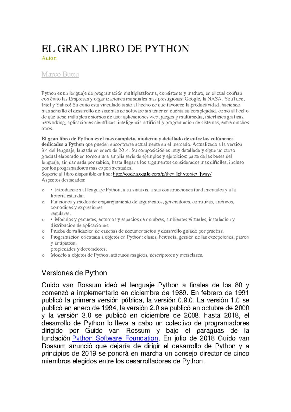 Toaz - tutorial - EL GRAN LIBRO DE PYTHON ####### Autor: Marco Buttu ...