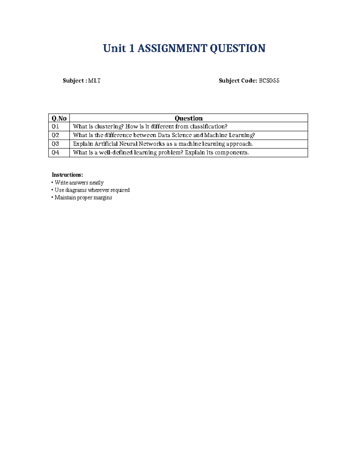 09 Unit 1 Assignment - Machine Learning - Machine Learning Techniques ...
