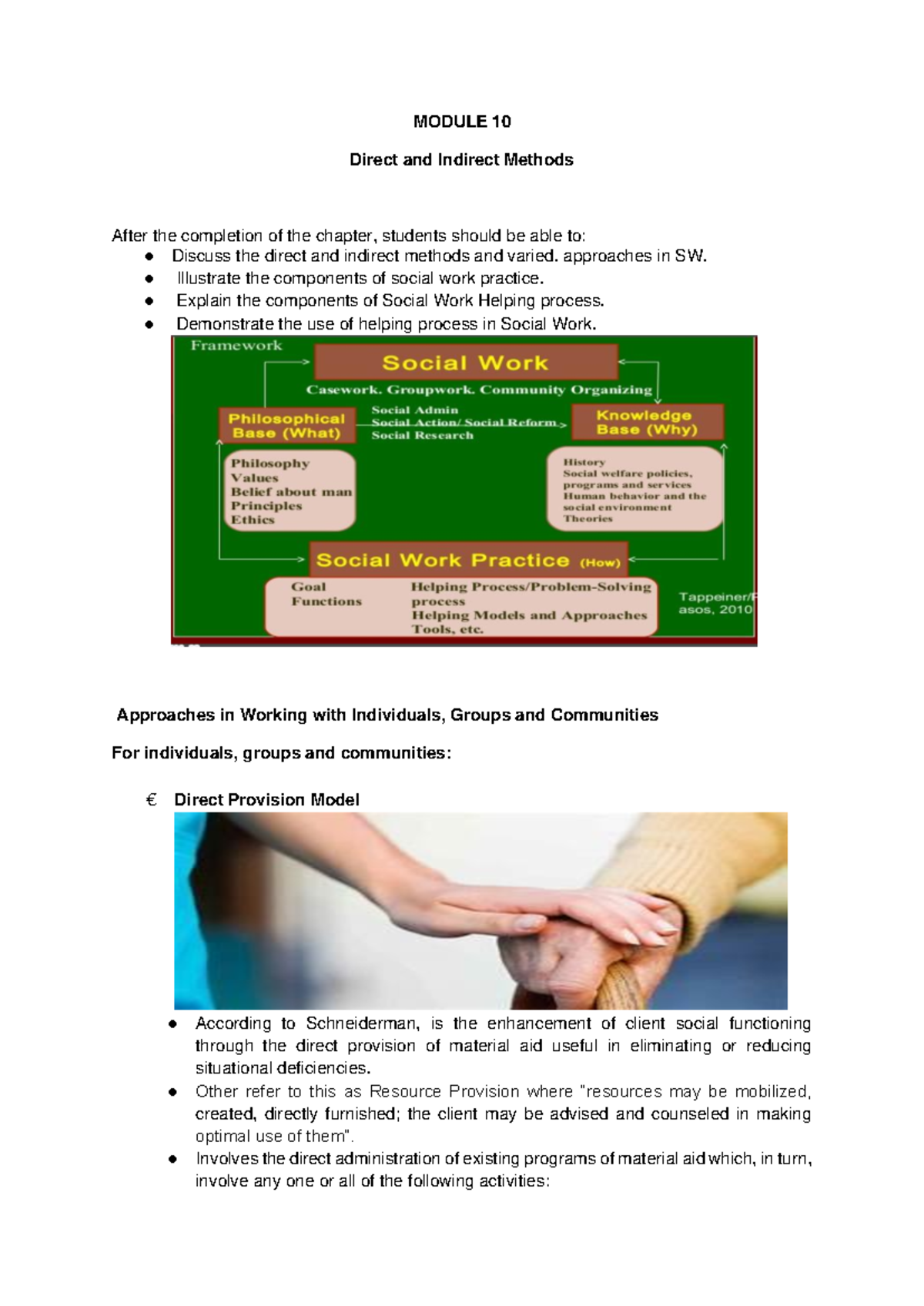 MODULE 10: Direct and Indirect Methods in Social Work (SSWRK 5500 ...