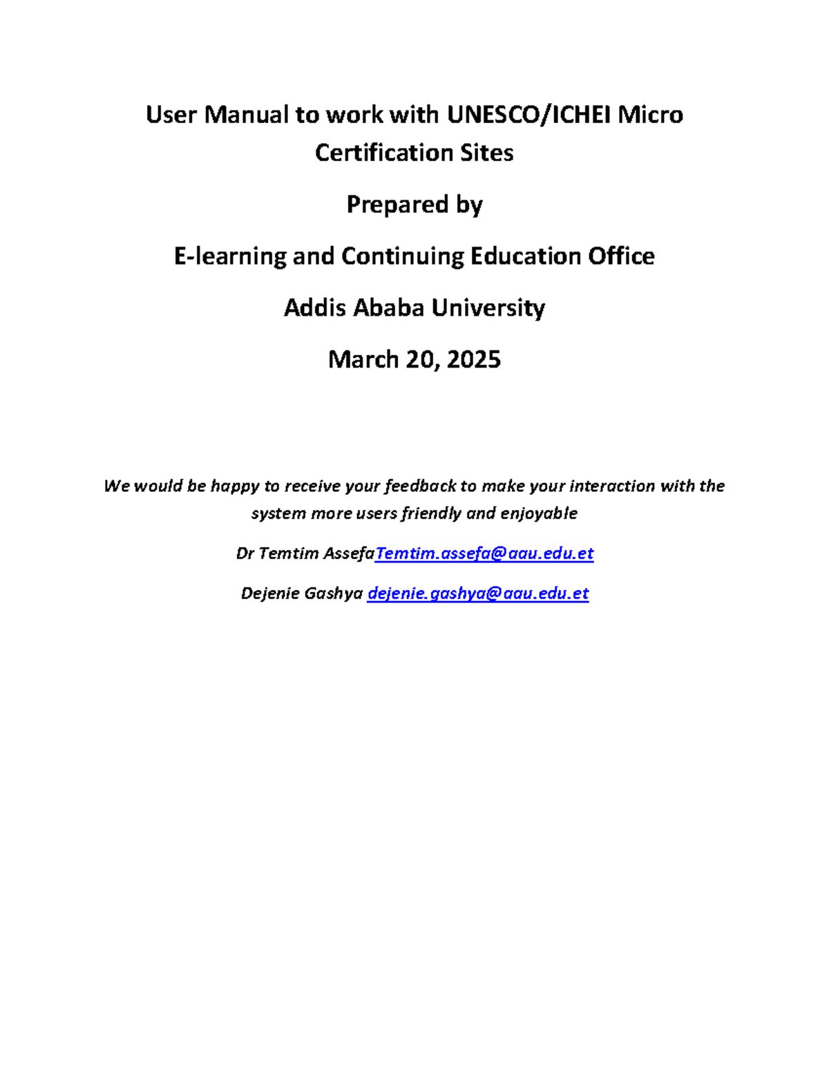 User Manual for Micro Certification Sites at AAU - 2025 - Studocu