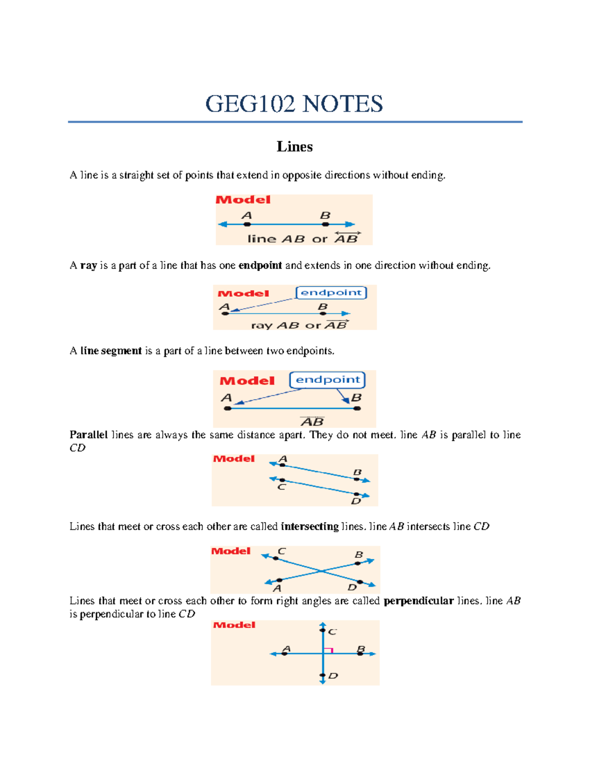 GEG102 - Engineering Drawing Notes on Line Types and Dimensioning - Studocu