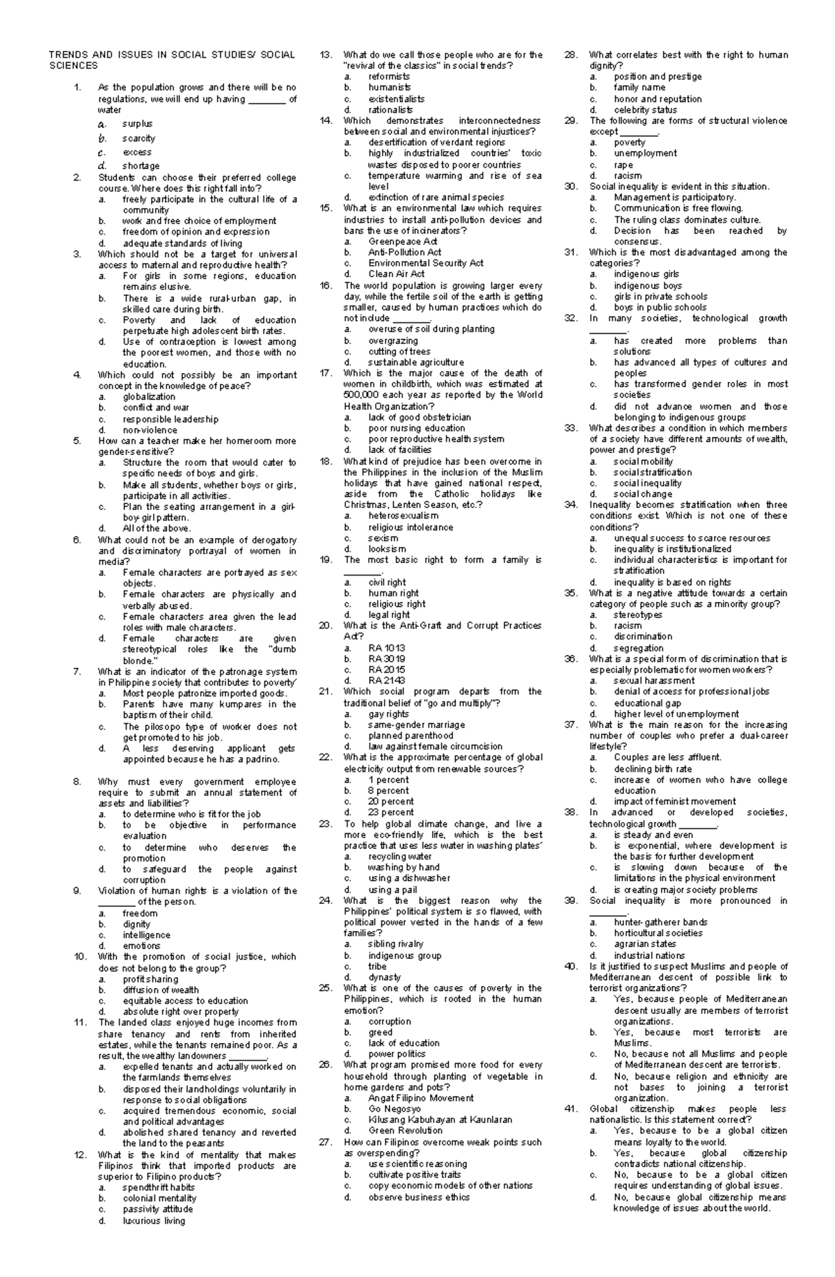 Trends & Issues in Social Studies: SOCI Study Guide - Studocu