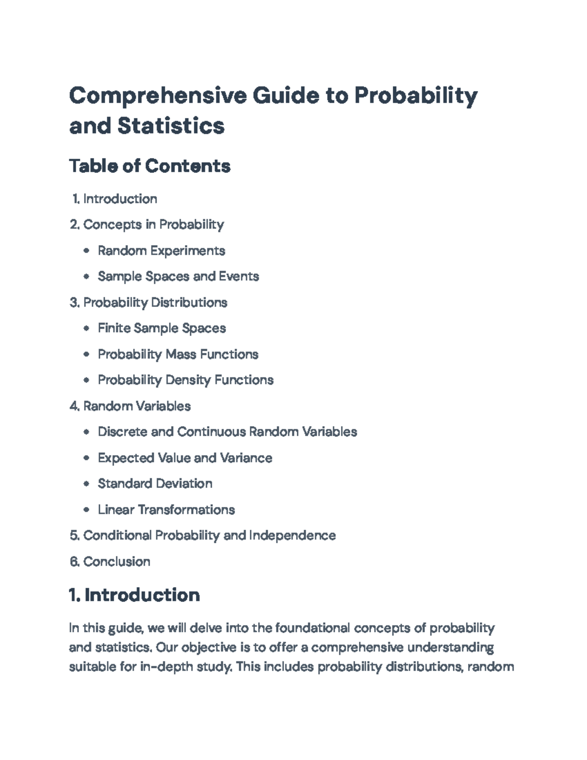 Comprehensive Guide to Probability and Statistics - Comprehensive Guide ...