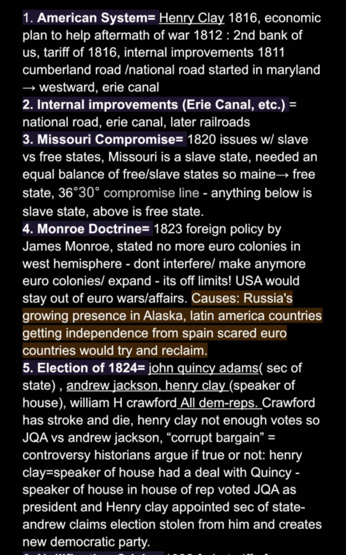 APUSH Unit 3 Notes: Economic Plans, Policies, and Political ...