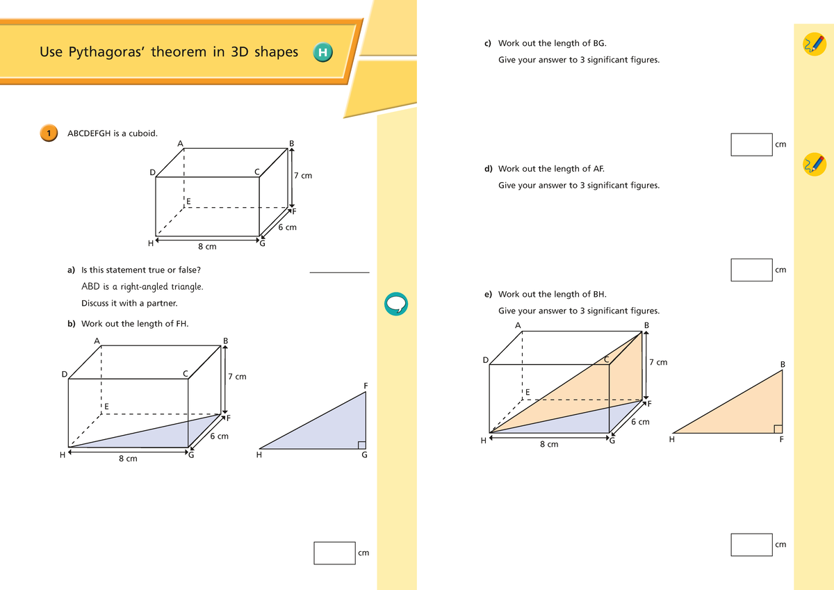 Pythagorean Theorem in 3D Shapes: Length Calculations - Studocu