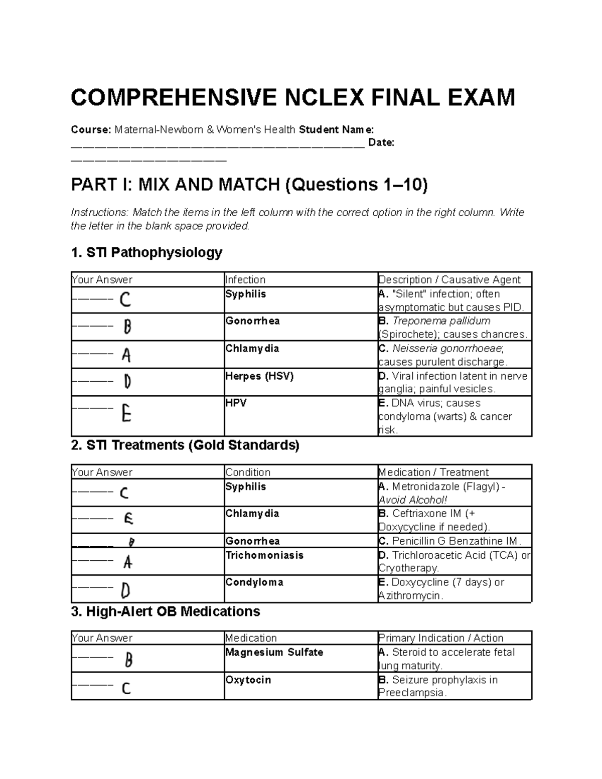 NCLEX Comprehensive Final Exam Review: Health Course Practice - Studocu