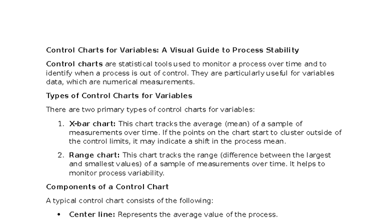 Control Charts for Variables: A Comprehensive Guide to Process ...